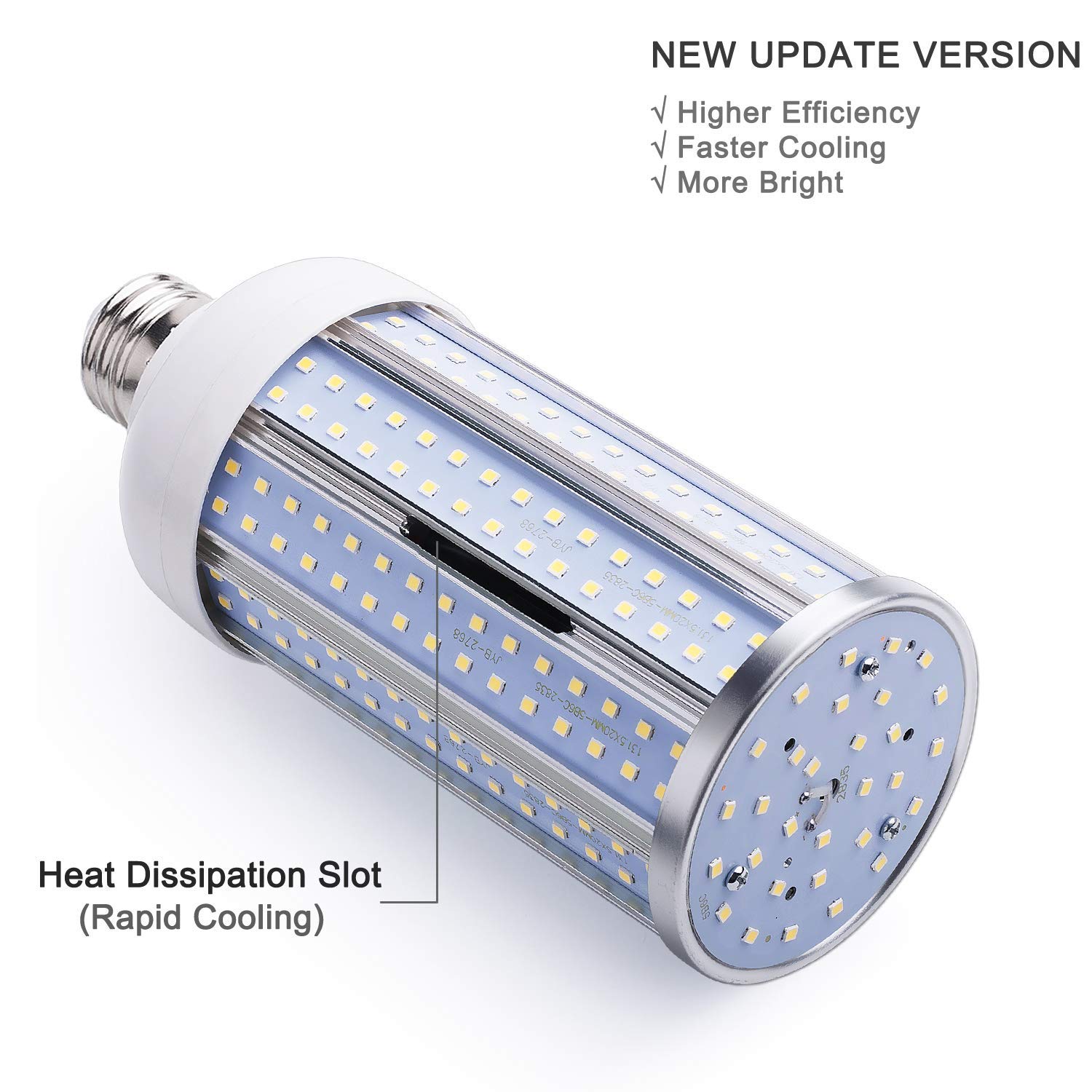 Auzilar 60W LED Corn Light Bulb (E39 Large Mogul Base) 6000Lm 6500K Cool White, for Metal Halide HID HPS Replacement Garage Parking Lot High Bay Warehouse Street Lamp Lighting, 85V-265V