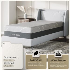 Sven & Son Luxury Hybrid Spring Mattress, Premium Materials, CertiPUR-US, Made in The USA, 14 inch Medium Soft - TwinXL