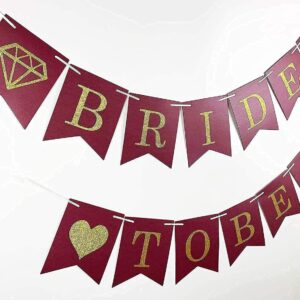 Fall Bridal Shower Decorations Burgundy Gold/Bachelorette Party Decorations Maroon Gold/Fall Wedding Decorations Burgundy Polka Dot Fans Bride To Be Banner for Burgundy Wedding