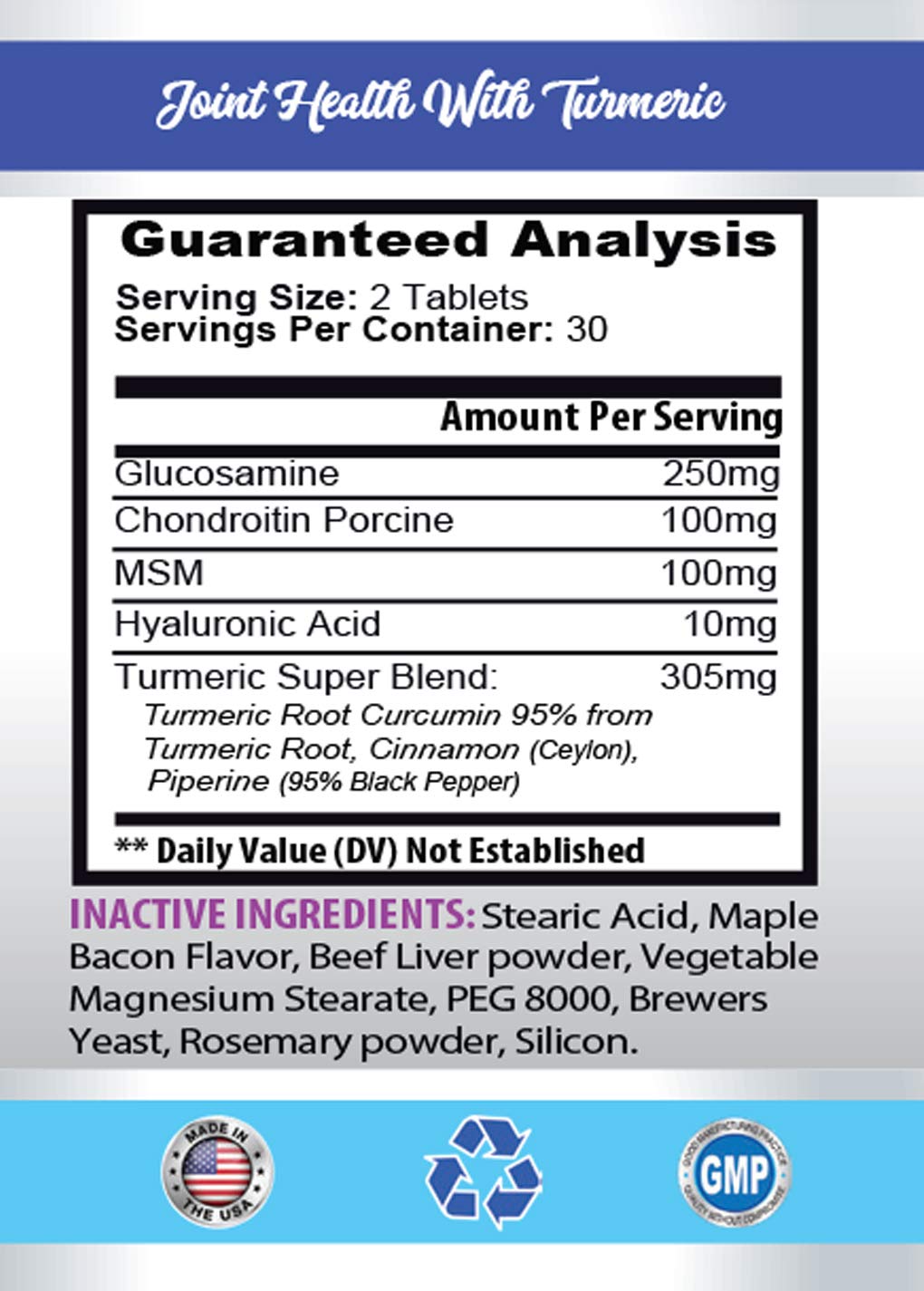 PET SUPPLEMENTS Dog Treats for Joint Health - Turmeric Joint Health for Dogs - Advanced Formula for Joints - Dog chondroitin glucosamine - 3 Bottles (180 Tablets)