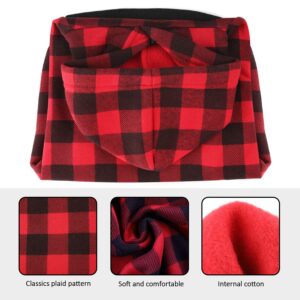 Plaid Dog Hoodie Sweatshirt Sweater for Medium Dogs Cat Puppy Clothes Coat Warm and Soft (M)