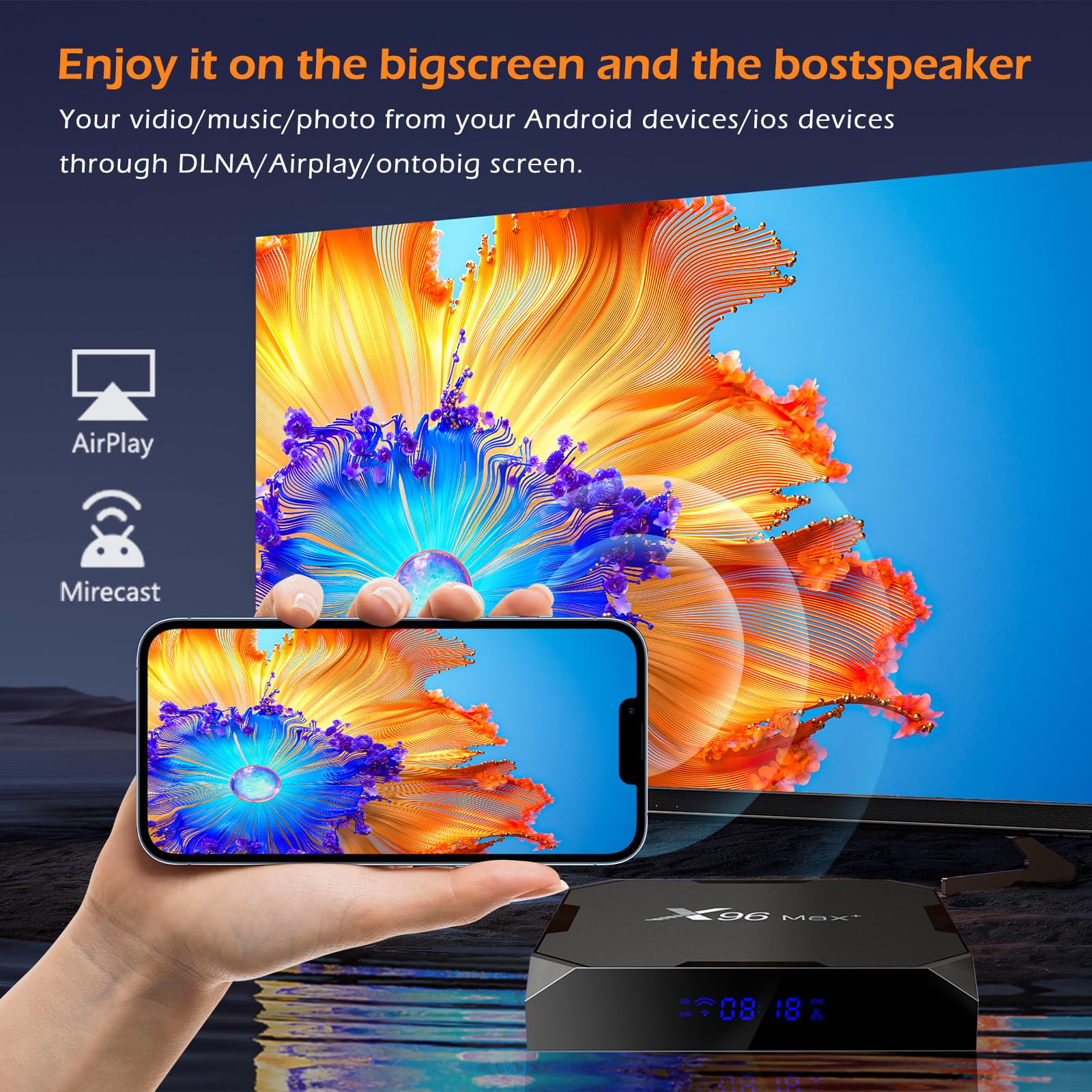 TV Box Android 9.0,Smart Media Player 4+32GB HD Android Box S905x3,Support 4K/3D 2.4&5 GHz WiFi BT 4.0 Android TV Box with Remote (32GB)