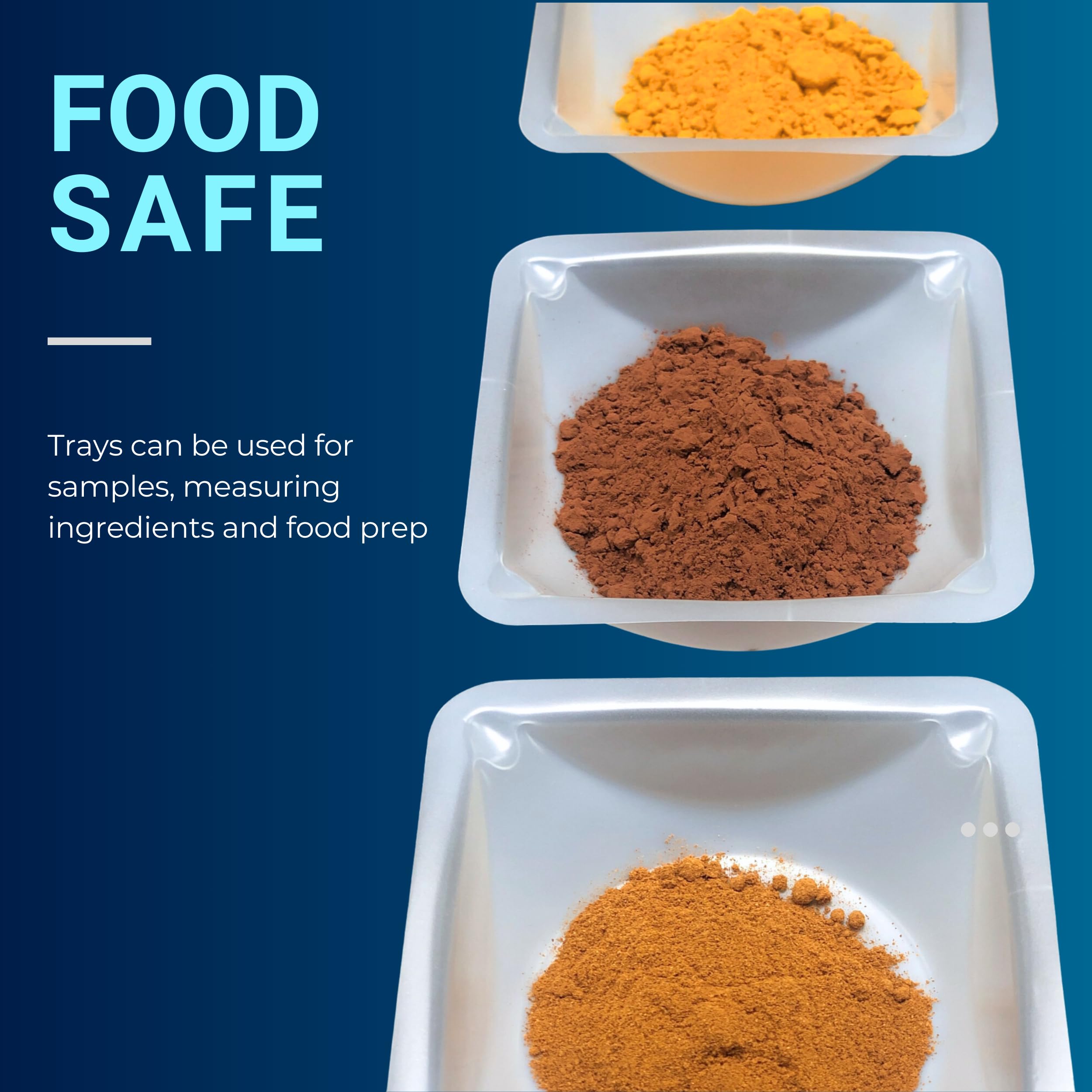 Weigh Boats Medium - 125 Pack 100ml Plastic Disposable Trays for Scale, Square Weighing Dishes for Powder Weight, Epoxy, Food Sample Tray - Pour Boat, Anti-Static Polystyrene Lab Dish, Container Pans