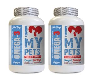 i love my pets llc dog joint health care - omega 3 fish oil for dogs - advanced premium quality - dog memory supplement - 360 softgels (2 bottles)