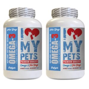 I LOVE MY PETS LLC Dog Joint Health Care - Omega 3 Fish Oil for Dogs - Advanced Premium Quality - Dog Memory Supplement - 360 Softgels (2 Bottles)