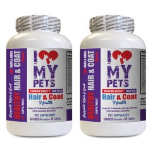 I LOVE MY PETS LLC Skin Care for Cats - PET Healthy Hair and Coat - for Dogs and Cats - Premium Formula - cat Vitamin b12-2 Bottles (120 Treats)