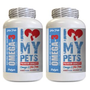 cat Omega 3 Fatty acids - Omega 3 Fatty ACIDS for Pets - Dogs and Cats - Premium Health - cat Joint Health Treats - 360 Softgels (2 Bottles)