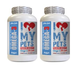 i love my pets llc cat skin and itch relief treats - omega 3 fatty acids for cats - best health option - premium - anti inflammatory supplement for cats - 360 softgels (2 bottles)