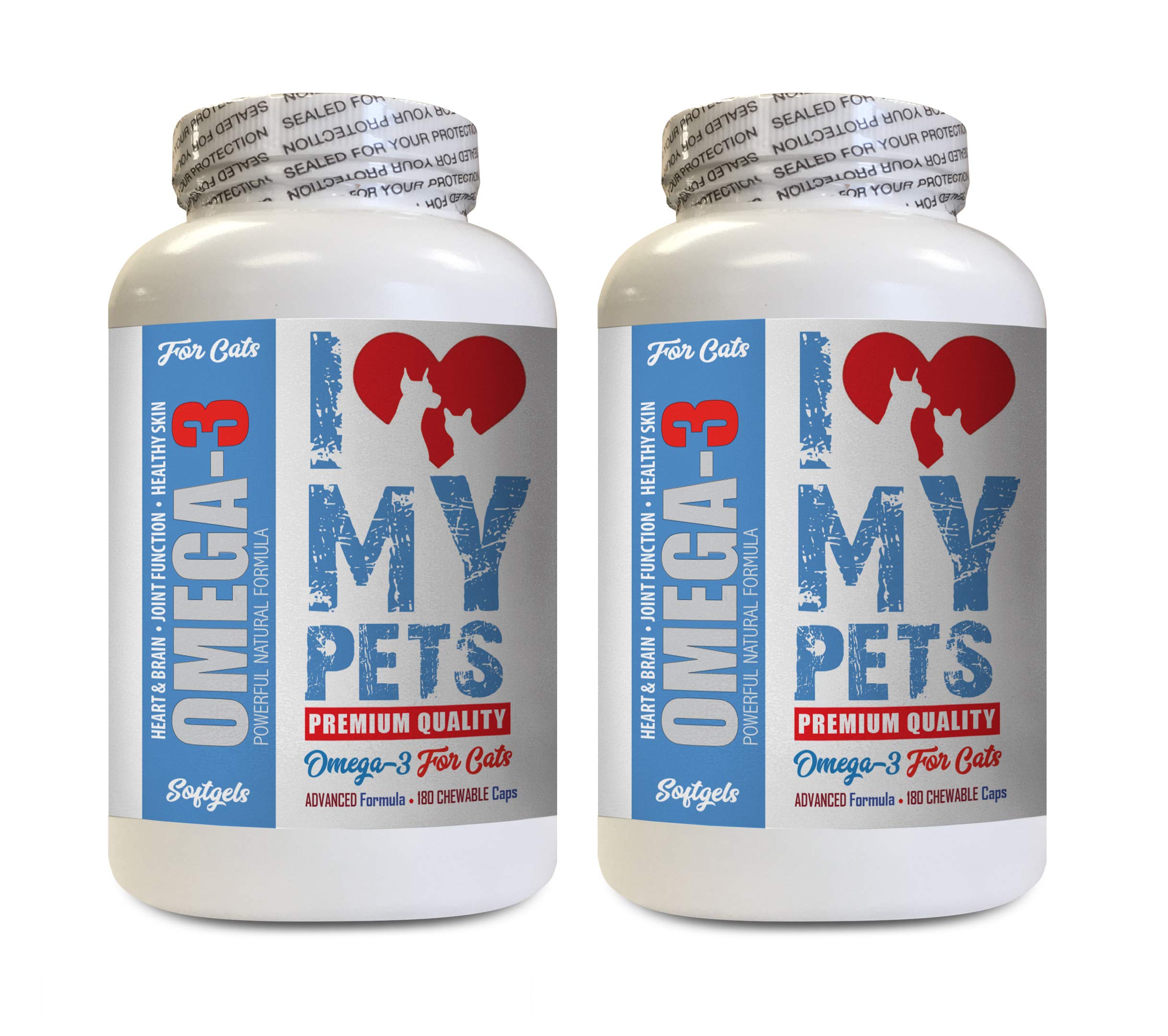 I LOVE MY PETS LLC cat Skin and Itch Relief Treats - Omega 3 Fatty ACIDS for Cats - Best Health Option - Premium - Anti inflammatory Supplement for Cats - 360 Softgels (2 Bottles)