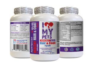 i love my pets llc skin support for dogs - pet healthy hair and coat - for dogs and cats - premium formula - vitamin c for dogs pills - 1 bottle (60 treats)