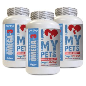 I LOVE MY PETS LLC Dog Joint Supplement Liquid - Omega 3 Fish Oil for Dogs - Advanced Premium Quality - Dog Skin Allergy Supplement - 540 Softgels (3 Bottles)