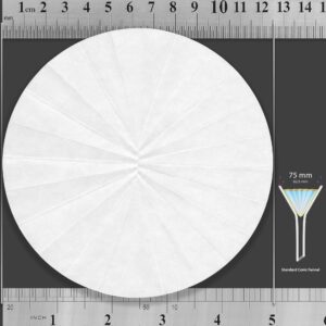 Filter Paper 12.5 cm Lab Fluted Filter Paper for Chemistry, Pre-Pleated (Folded), Qualitative Grade 2 - ZENPORE Slow Flow 125 mm (100 Discs)