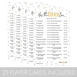 DISTINCTIVS Grad Party Games, Has The Grad Ever Graduation Party Game - 25 Count