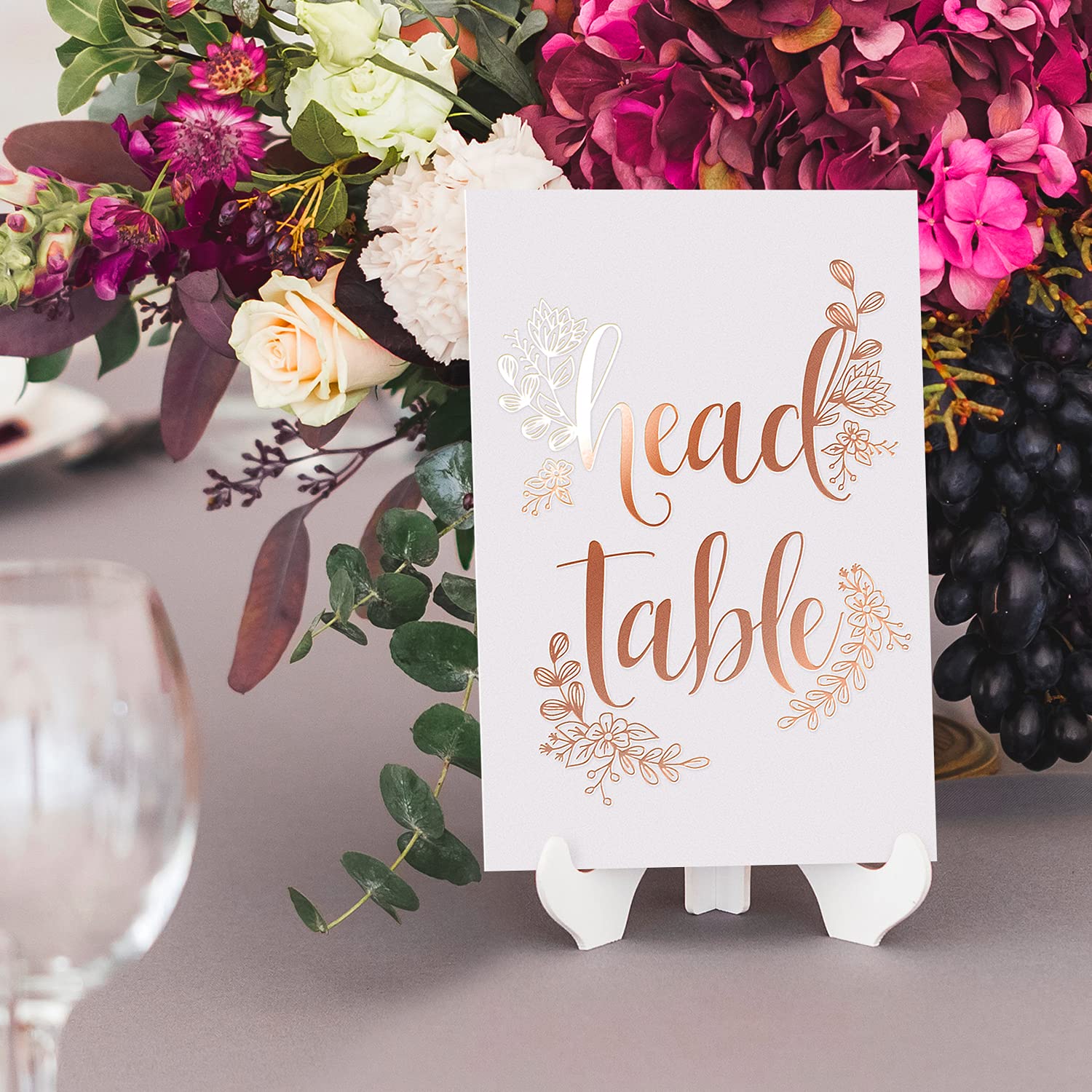 Rose Gold Table Numbers for Wedding by Sweetzer & Orange - 1 to 25 Elegant Table Number Cards for Weddings, Bar Mitzvah, Quinceanera Decorations, Restaurant and More! Premium Paper Table Numbers