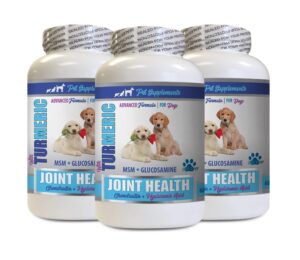 pet supplements dog treats for joint health - turmeric joint health for dogs - advanced formula for joints - dog chondroitin glucosamine - 3 bottles (180 tablets)