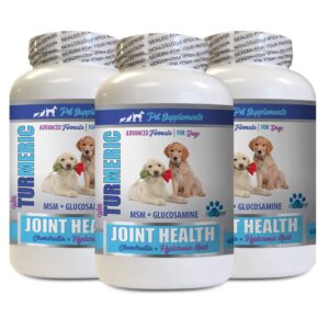 PET SUPPLEMENTS Dog Treats for Joint Health - Turmeric Joint Health for Dogs - Advanced Formula for Joints - Dog chondroitin glucosamine - 3 Bottles (180 Tablets)