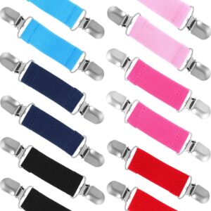 Zhanmai 6 Pairs Dress Clips Elastic Mitten Clips Stainless Steel Brooch Clip for Women Mitten Clips for Adults(18 cm, Multicolored)