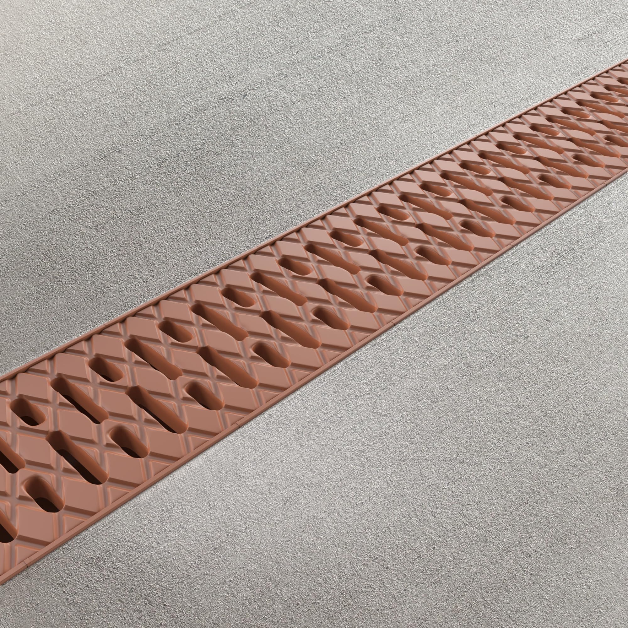 Vodaland - 4 Inch Trench Drain System with Grate - Terracotta - Easy 2 (5)