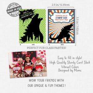 Silly Goose Gifts Monster Zilla Themed Valentines Day Card for Kids School Classroom Exchange (Set of 24) Sharing Gift Giving Valentine's Children