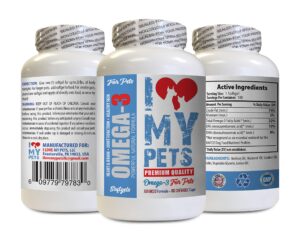 dog skin and coat - omega 3 fatty acids for pets - dogs and cats - premium health - omega 3 for dogs liquid - 180 softgels (1 bottle)