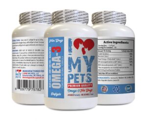 i love my pets llc dog protein supplement - omega 3 fish oil for dogs - advanced premium quality - epa for dogs - 180 softgels (1 bottle)