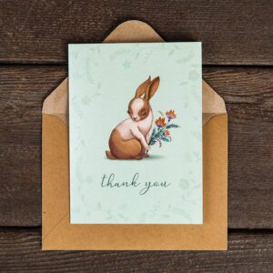 Sweetzer & Orange Woodland Animal Thank You Cards Bulk Box Set of 48 Blank Cards with Envelopes - Baby Shower Note Cards, Wedding Thank You Cards or Bridal Shower Thank you Card