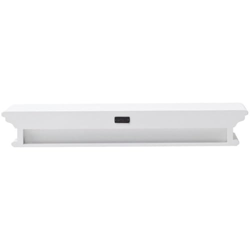 Beaumont Lane Modern Wood Extra Long Floating Wall Shelf in Pure White, Assembled