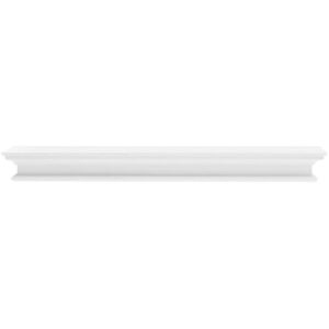 Beaumont Lane Modern Wood Extra Long Floating Wall Shelf in Pure White, Assembled