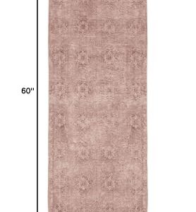 French Connection Home Fontayne Vintage Jacquard Accent Rug, 20"x60", Blush