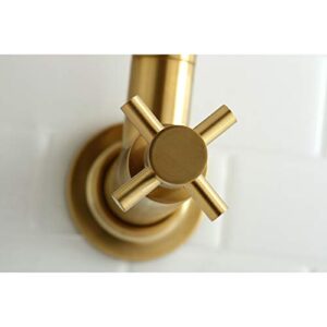 Kingston Brass KS8107DX Wall Mount Pot Filler Kitchen Faucet, Brushed Brass