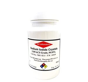 sodium iodide crystals/powder, ultra pure, usp acs, 100 grams, 99.9+% same day ship