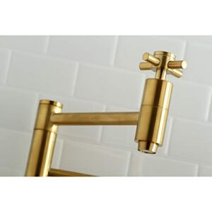 Kingston Brass KS8107DX Wall Mount Pot Filler Kitchen Faucet, Brushed Brass