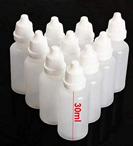 12PCS 30Ml/1Oz Empty Refillable Eye Liquid Dropper Dropping Bottle Portable Soft Squeezable Clear Plastic Dropper Vials Sample Packing Bottles with Plug and Screw-on Lid