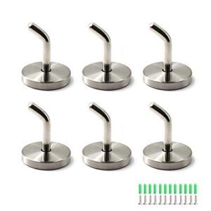 Stainless Steel Screw in Hooks for Hanging Plants Utensil Hooks for Kitchen Wall Mounted Coat Hook Display Hook (6 PCS Screws Included)