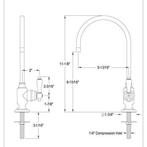 Kingston Brass KS5192TAL Tudor Water Filtration Faucet, Polished Brass, 11.13 x 6.94 x 5.81