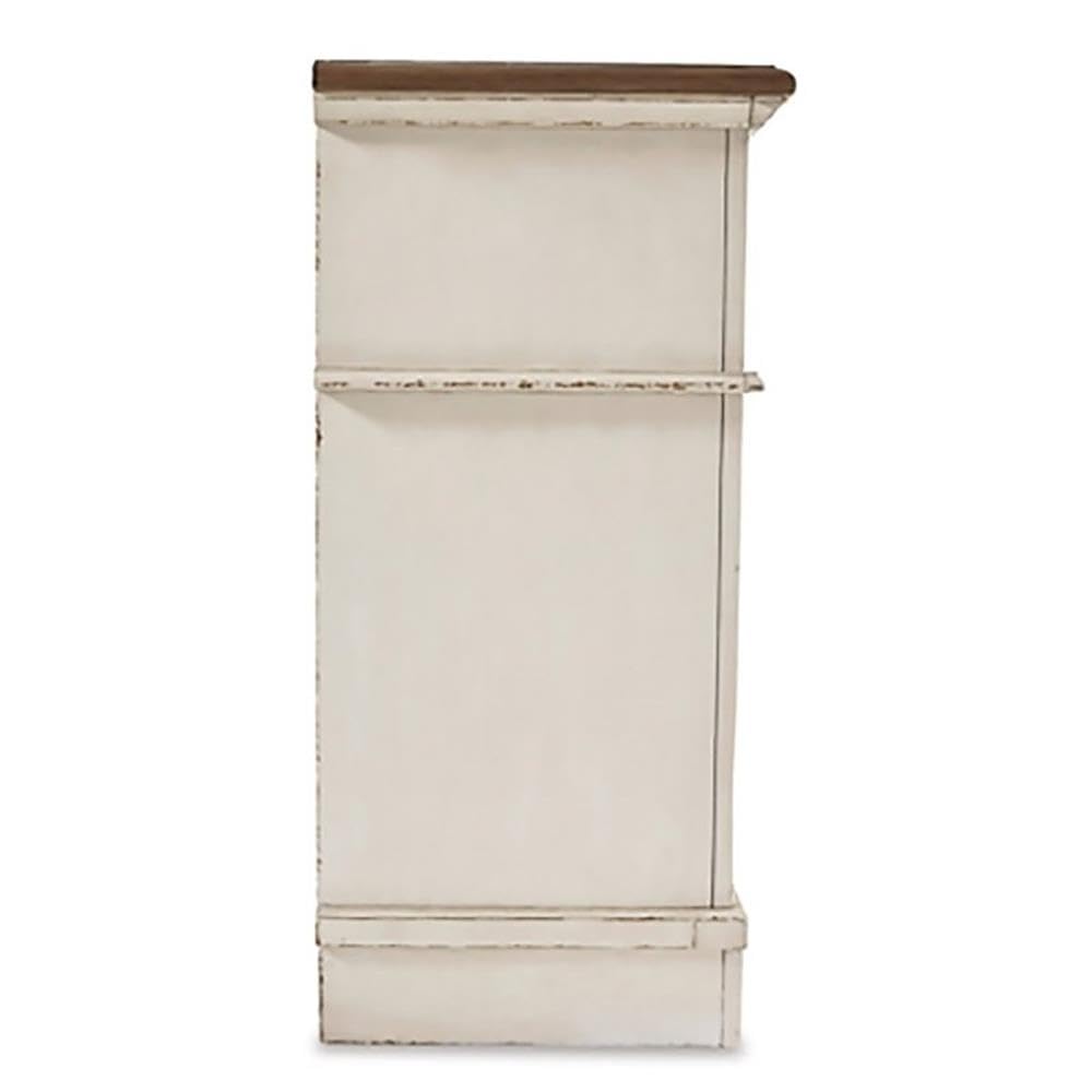 Signature Design By Ashley Realyn French Country Youth 6 Drawer Dresser, Chipped White & Brown