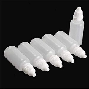 12PCS 30Ml/1Oz Empty Refillable Eye Liquid Dropper Dropping Bottle Portable Soft Squeezable Clear Plastic Dropper Vials Sample Packing Bottles with Plug and Screw-on Lid