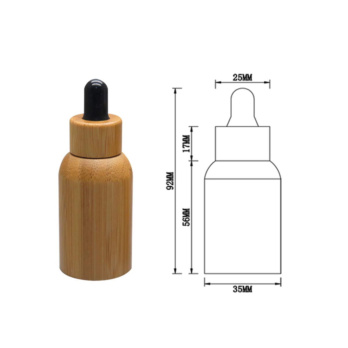 2 Pieces 0.51oz/15ml Bamboo Shell Amber Glass Dropper Bottles Refillable Empty Sample Vial Dropper Bottles with Pipettes Essential Oil Perfume Storage Container Bottles For Essential Oil Aromatherapy