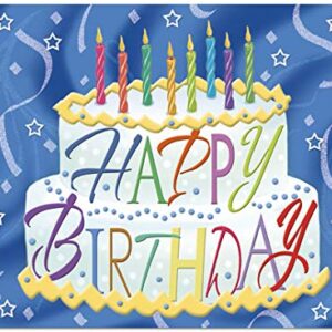 25 Happy Birthday Cards - Festive Cake Design - 26 White Envelopes - FSC Mix