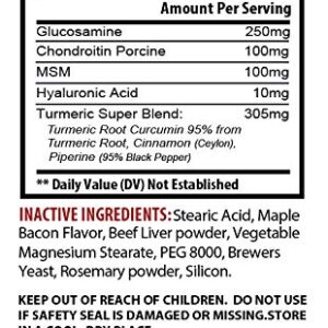 I LOVE MY PETS LLC Puppy Joint Supplement - Joint Health for Dogs - with Turmeric - MSM - Premium - Dog Turmeric Curcumin - 60 Treats (1 Bottle)