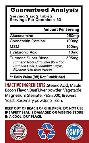 I LOVE MY PETS LLC Dog Joint Supplement tumeric - Joint Health for Dogs - with Turmeric - MSM - Premium - Dog Turmeric Supplement - 60 Treats (1 Bottle)