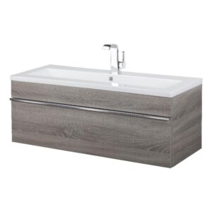 cutler kitchen and bath arlie 42 inch wall mounted bathroom vanity with sink, cultured marble top - bathroom sink vanity with multiple soft close storage drawers, dorato