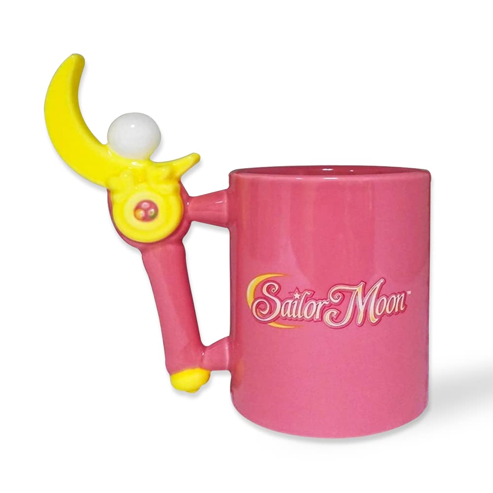 JUST FUNKY Sailor Moon Coffee Mug | 3D Molded Pink colored Ceramic Coffee Mug | Set of 1 | Anime Mug| Sailor Moon Mug |Kitchen Stuff | 13Oz Coffee Mug