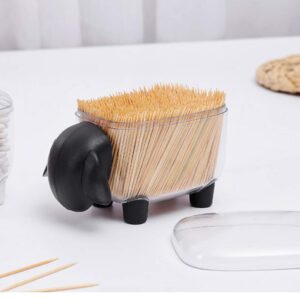 Creative Dustproof Storage Box, for Office Stationery, Toothpicks, Cotton Swabs, etc. (Sheep) (Black)