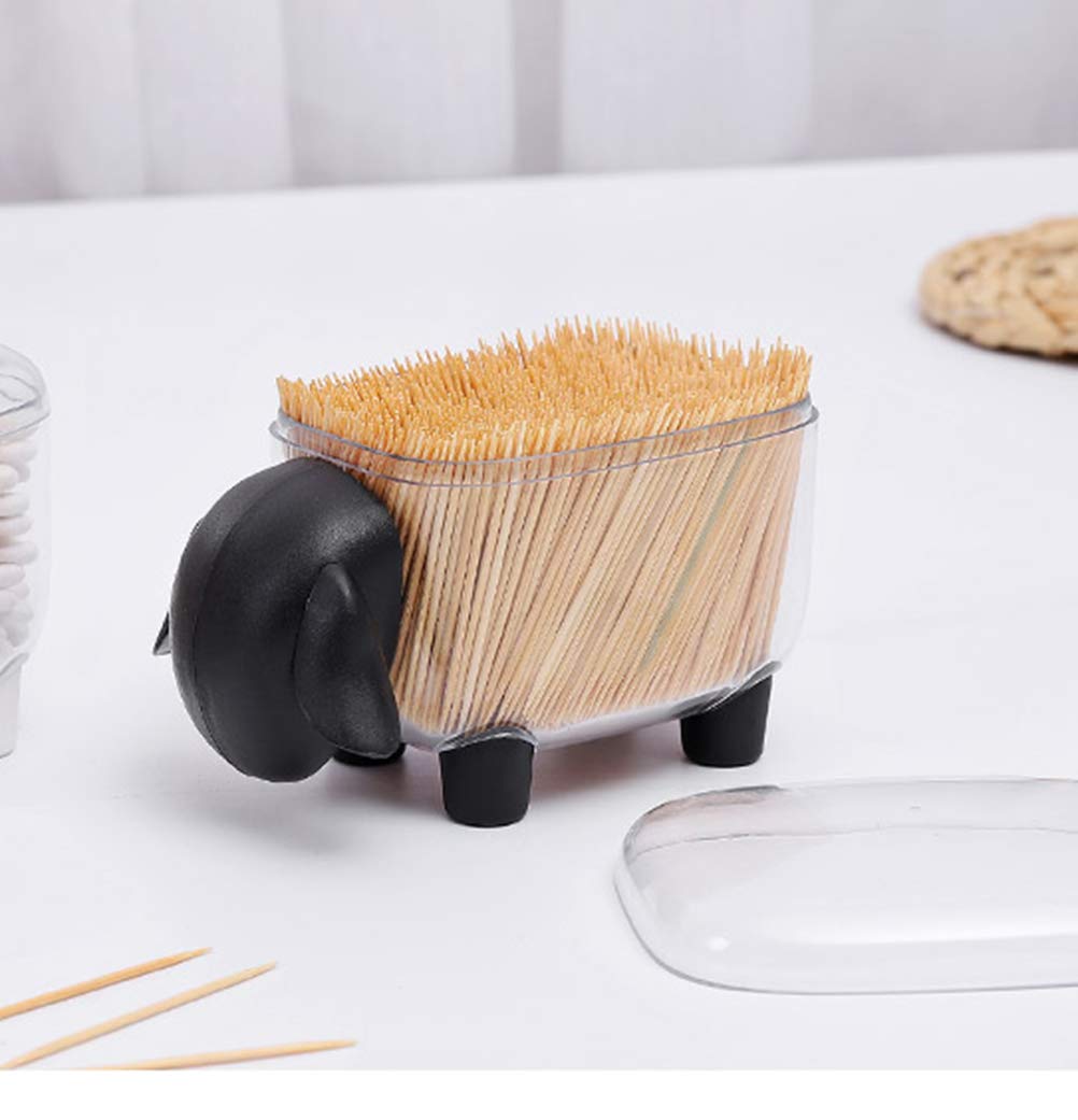 Creative Dustproof Storage Box, for Office Stationery, Toothpicks, Cotton Swabs, etc. (Sheep) (Black)