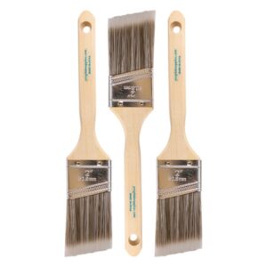 pro grade paint brush set - 3-pack - 2" angle brushes for all latex and oil paints & stains - home improvement - interior & exterior use