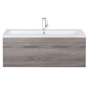 Cutler Kitchen and Bath Arlie 42 inch Wall Mounted Bathroom Vanity with Sink, Cultured Marble Top - Bathroom Sink Vanity with Multiple Soft Close Storage Drawers, Dorato