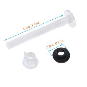 4 Pack Plastic Toilet Seat Hinge Bolts and Nuts Washers for Top Mount Toilet Seat Hinges