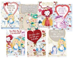 silly goose gifts alice wonderland themed valentine day classroom sharing card set (21 included)