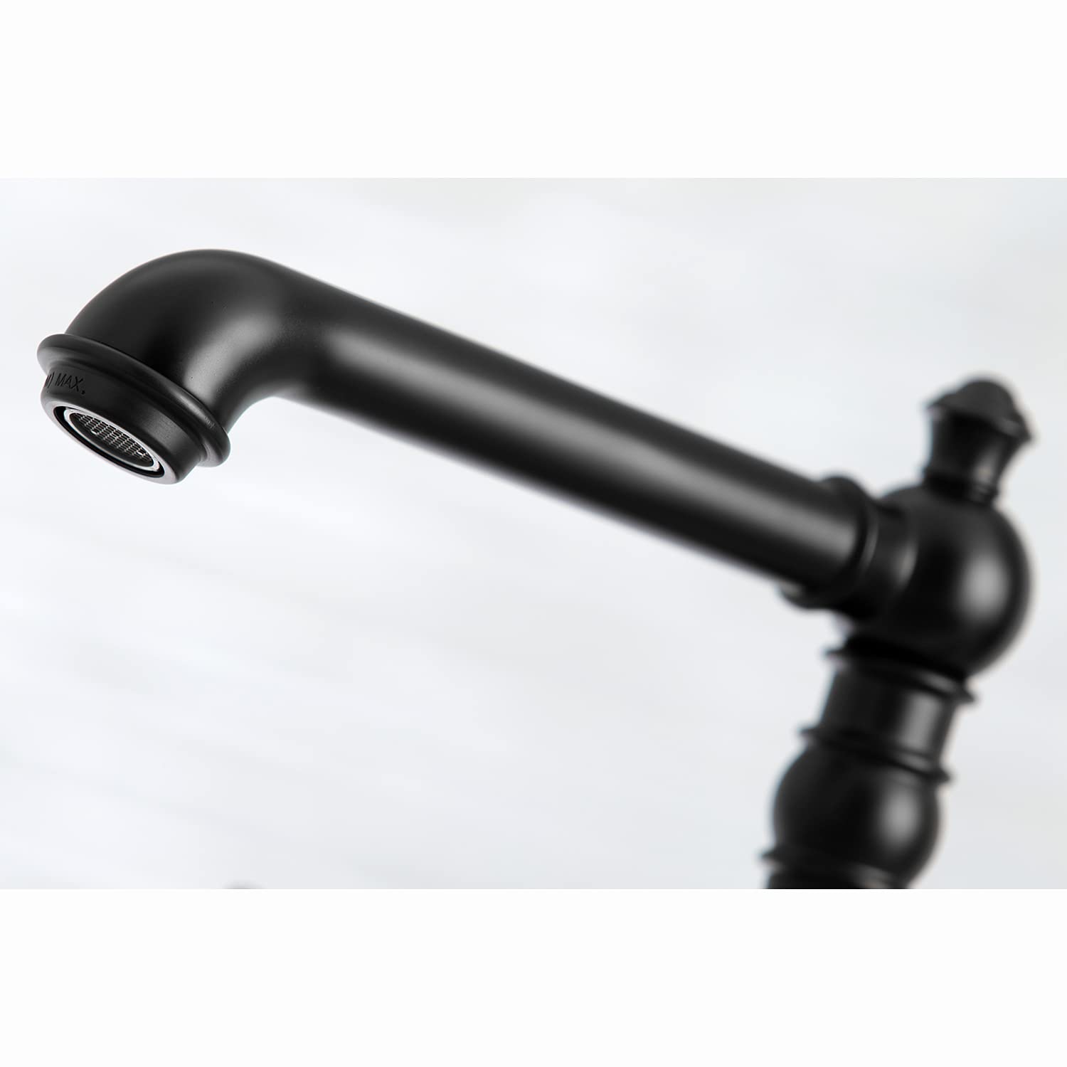 Kingston Brass KS7270AXBS English Country Bridge Kitchen Faucet, Matte Black